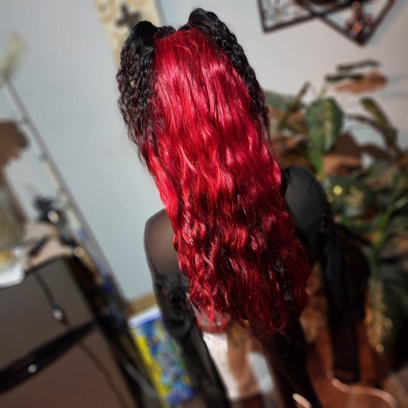 allthegoodstuff | Hair | 22inch Split Custom Colored Peekaboo Red And ...